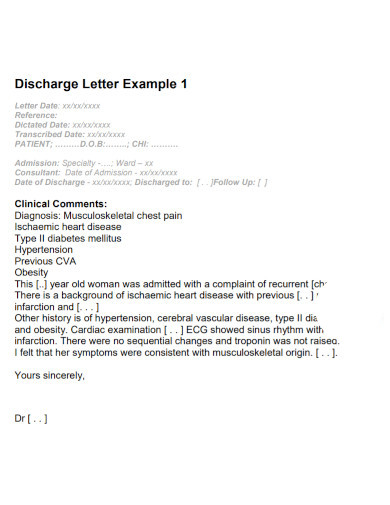 Hospital Discharge Letter - 9+ Examples, Format, Sample | Examples