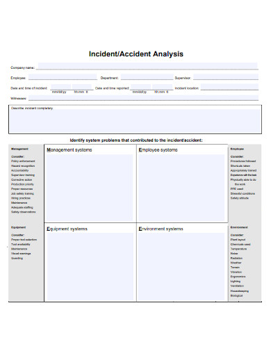 Incident/Accident Analysis - 10+ Examples, Format, Pdf | Examples