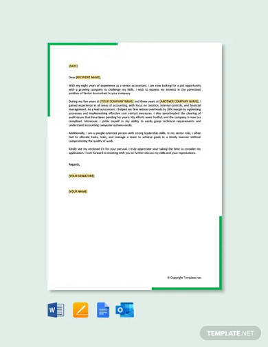 Job Application Letter For Accountant - 6+ Examples, Format, How to ...
