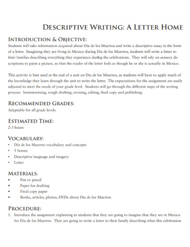 Descriptive Writing - 29+ Examples, Format, Pdf | Examples