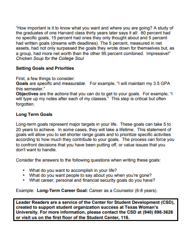 Career Goal Statement - 7+ Examples, Format, Pdf, Tips