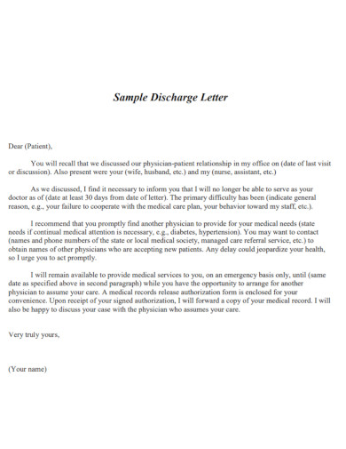 Hospital Discharge Letter - 9+ Examples, Format, Sample | Examples