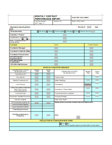 Monthly Performance Report - 10+ Examples, Format, Pdf | Examples