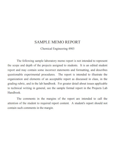 Memo Report - 10+ Examples, Format, Pdf | Examples