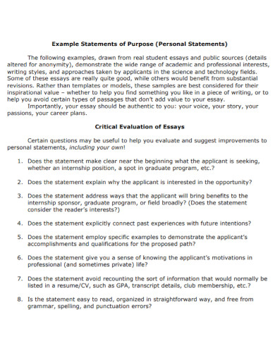 University Personal Statement - 9+ Examples, Format, Pdf | Examples