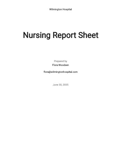 8+ Nursing Report Examples in MS Word | Google Docs | PDF | Examples