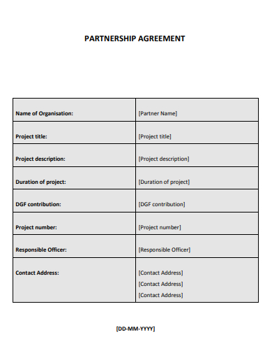 Partnership Agreement for a Cafe, Restaurant and Bakery - 8+ Examples ...