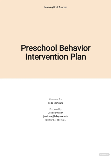 Behavior Intervention Plan - 20+ Examples, Format, Pdf | Examples