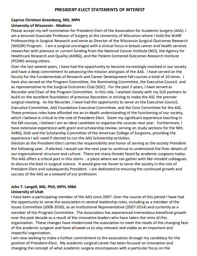 10+ Statements of Interest Examples [ Economic, Provincial, Financial ...