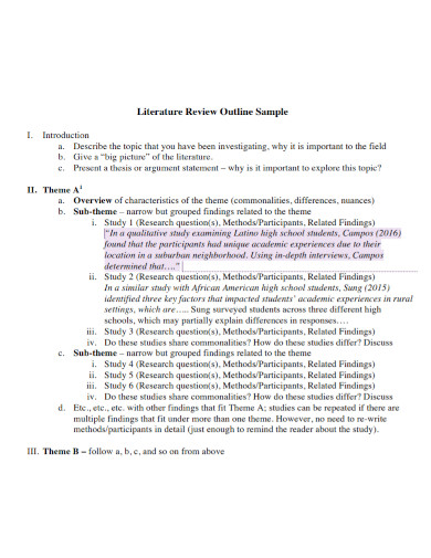  How To Write A Literature Review Outline How To Write A Literature 
