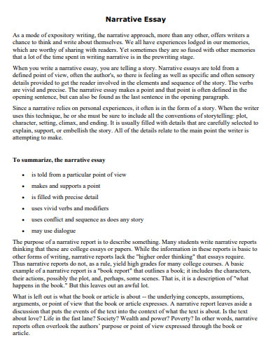 Narrative Report Essay - 10+ Examples, Format, Pdf | Examples