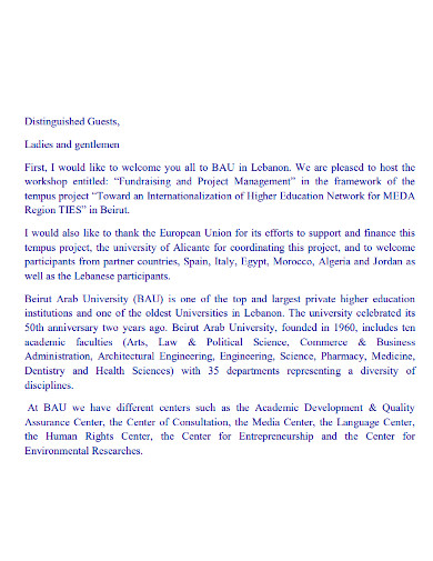 Welcome Speech for Guest - 10+ Examples, Format, Sample | Examples