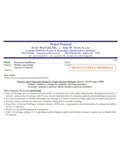 Proposal for Freelance Writer - 8+ Examples, Format, Pdf | Examples