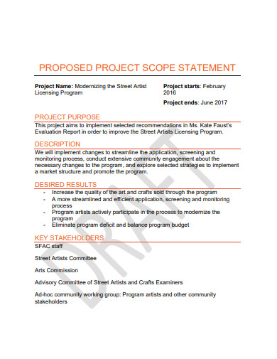 Project Scope Statement - 10+ Examples, Format, Pdf | Examples