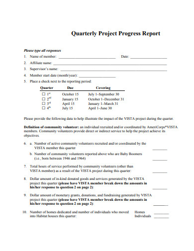Quarterly Progress Report - 9+ Examples, Format, Pdf | Examples