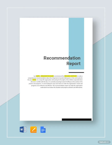 Recommendation Report - 11+ Examples, Format, Pdf | Examples