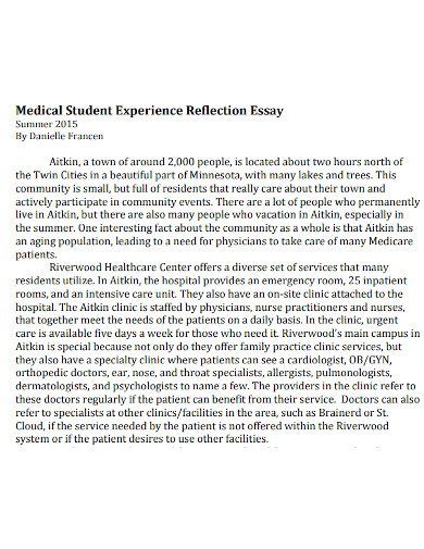 Reflective Nursing Essay - 8+ Examples, Format, Pdf | Examples