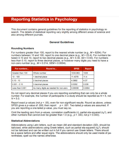 Statistics Report - 11+ Examples, Format, Pdf | Examples