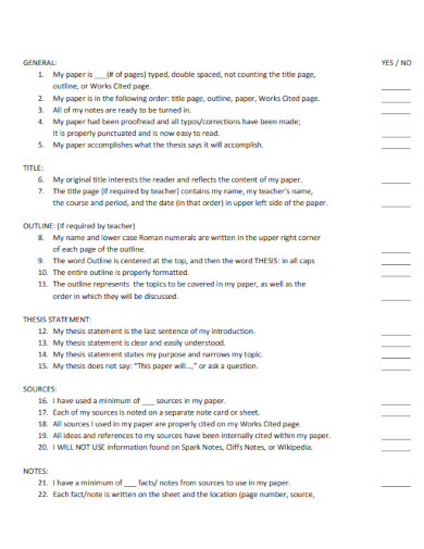 Research Paper Checklist - 10+ Examples, Format, Pdf | Examples