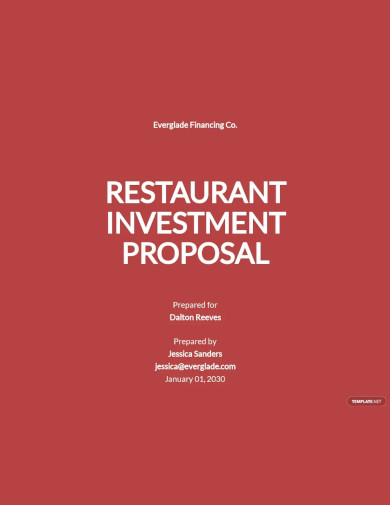 Investment Proposal for a Restaurant, CafeBakery - 3+ Examples, Format ...
