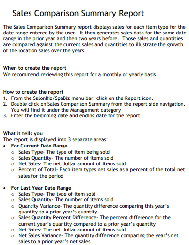 Sales Summary Report - 10+ Examples, Format, Pdf | Examples