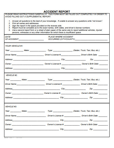Accident Report - 10+ Examples, Format, Pdf | Examples