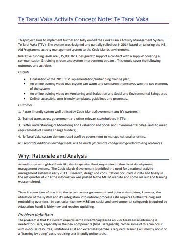 Activity Concept Note - 7+ Examples, Format, Pdf | Examples