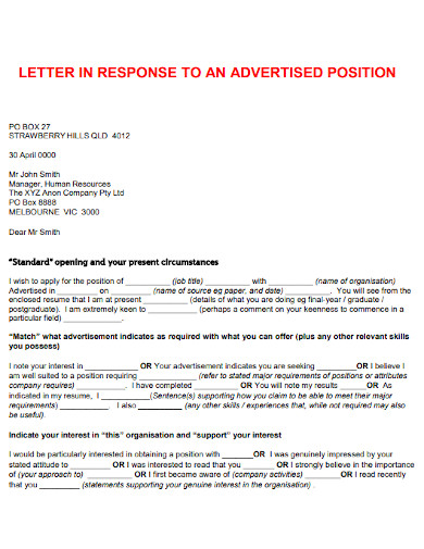 Job Application Letter for Employment - 8+ Examples, Format, Word, PDF