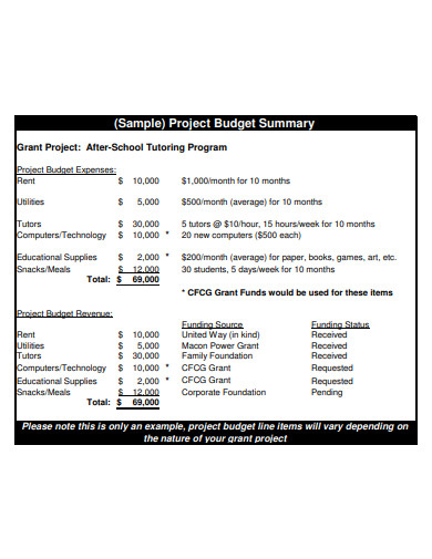 10+ Budget Summary Examples [ Federal, Union, Narrative ] | Examples