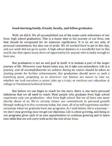 Student Graduation Speech - 11+ Examples, Format, Sample