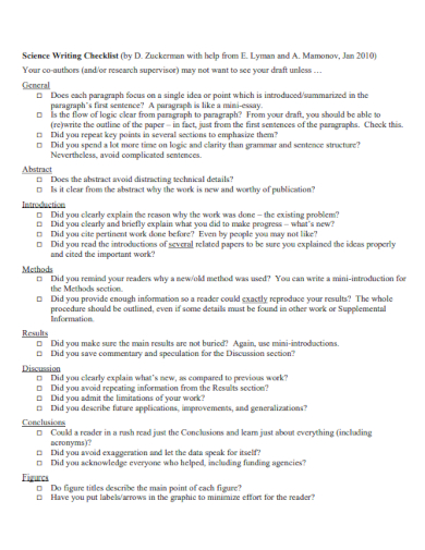 Research Paper Checklist - 10+ Examples, Format, Pdf | Examples