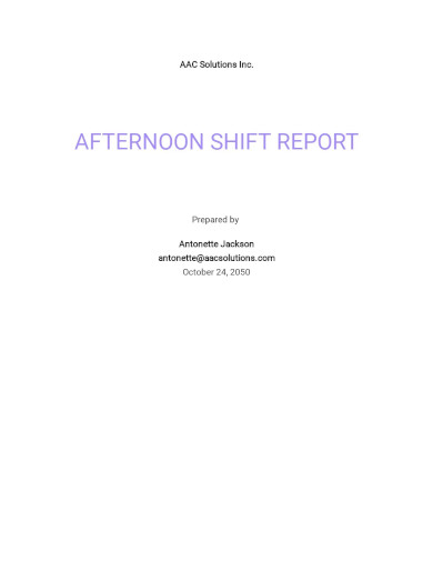 Shift Report - 10+ Examples, Format, Pdf | Examples