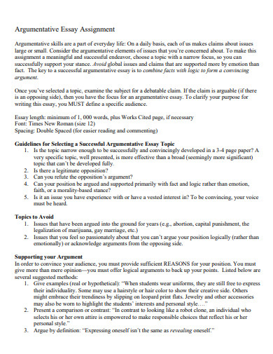 Short Argumentative Essay - 10+ Examples, Format, How To Write, Pdf