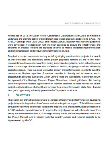 Training Project Proposal - 10+ Examples, Format, Pdf | Examples