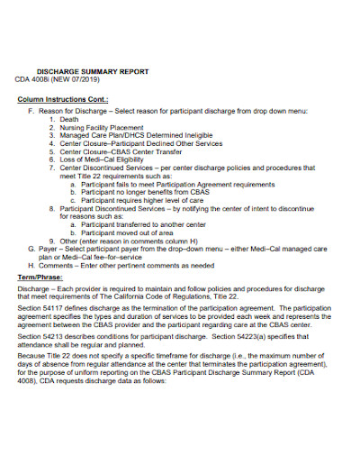 Discharge Summary Report - 10+ Examples, Format, Pdf | Examples