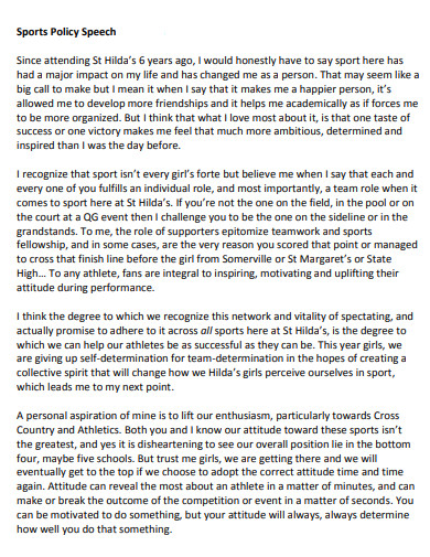 Sports Speech - 10+ Examples, Format, Sample | Examples