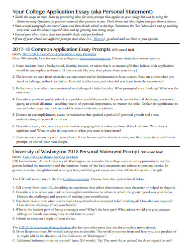 College Application Personal Statement - 6+ Examples, Format, Pdf ...