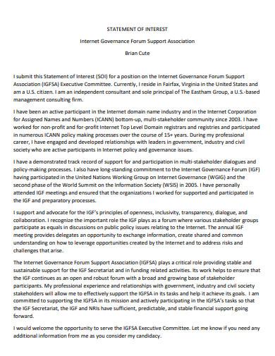 10+ Statements of Interest Examples [ Economic, Provincial, Financial ] | Examples