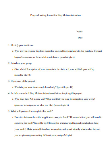 Animation Proposal - 10+ Examples, Format, Pdf | Examples
