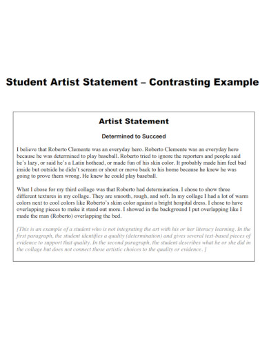 Student Artist Statement - 4+ Examples, Format, Pdf | Examples