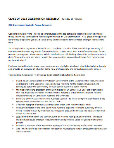 Celebration Speech - 10+ Examples, Format, Sample | Examples