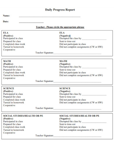 Daily Progress Report - 10+ Examples, Format, Pdf | Examples