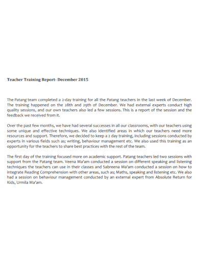 Teacher Report Writing - 11+ Examples, Format, Pdf | Examples