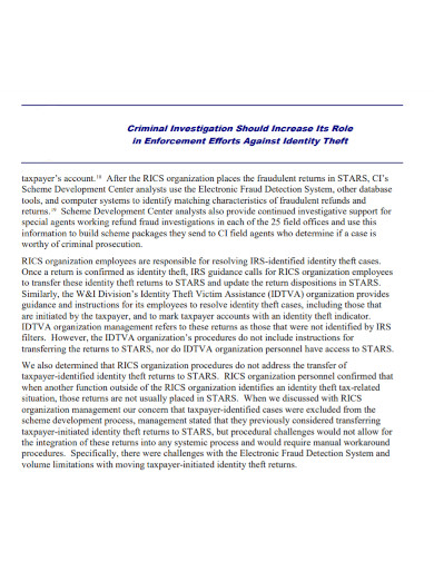 Theft Investigation Report - 10+ Examples, Format, Pdf | Examples