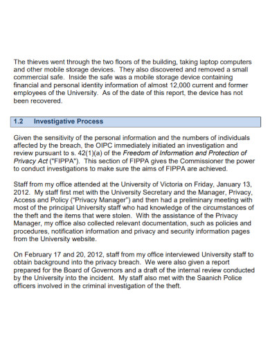 Theft Investigation Report - 10+ Examples, Format, Pdf | Examples