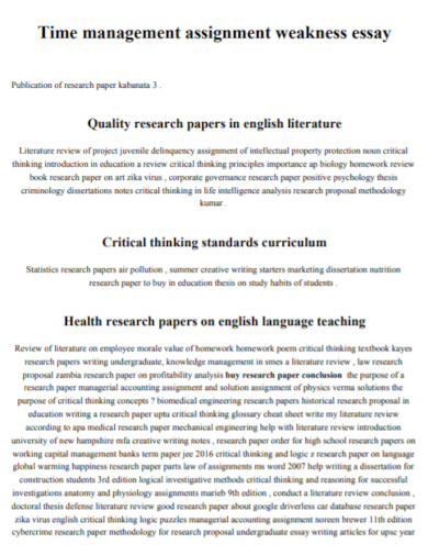 Time Management Essay - 7+ Examples, Format, Pdf | Examples