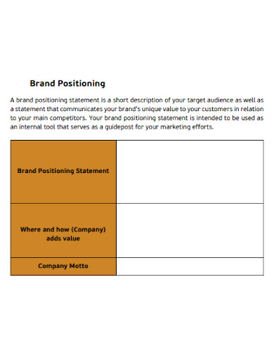 9+ Positioning Statement Examples - PDF, Word, Google Docs | Examples