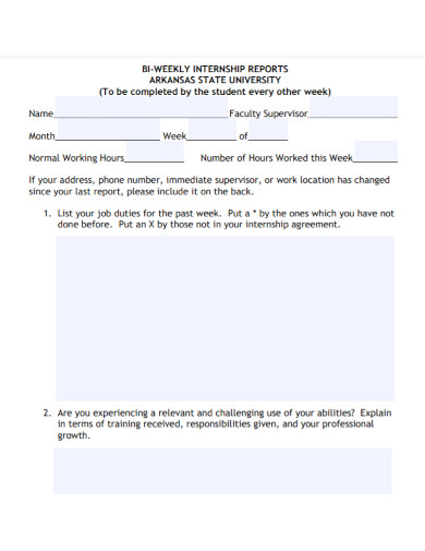 Internship Weekly Report - 12+ Examples, Format, Pdf | Examples