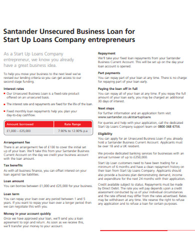 Loan for a Startup Business - 7+ Examples, Format, Pdf | Examples