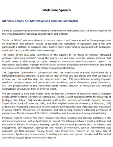 Welcome Speech for Conference - 9+ Examples, Format, Sample | Examples